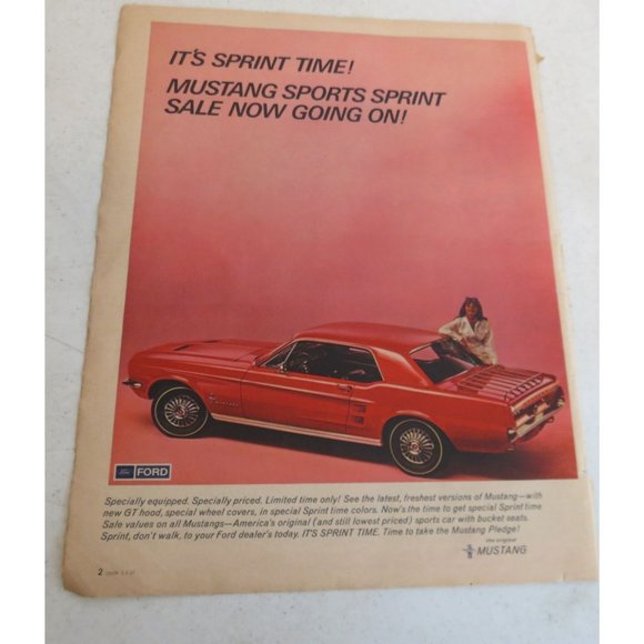 Ford Mustang | Wall Decor | 967 Ford Mustang Sports Sprint Advertising ...